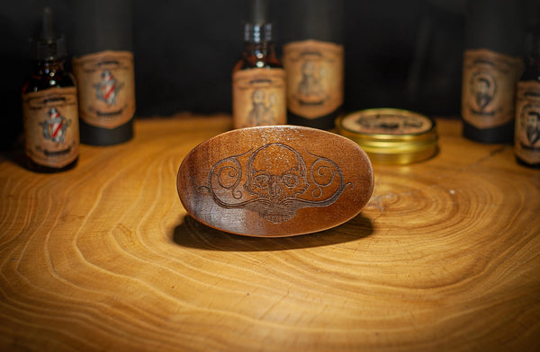 Death Grip Beard Brush and Comb (Beard Brush Military Style Oval Woode ...